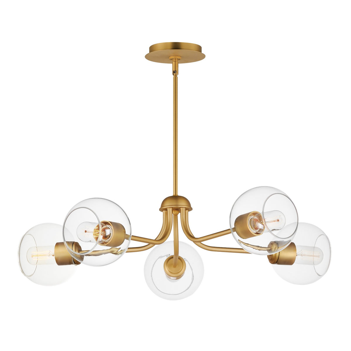 Maxim - 21635CLNAB - Five Light Chandelier - Knox - Natural Aged Brass ...
