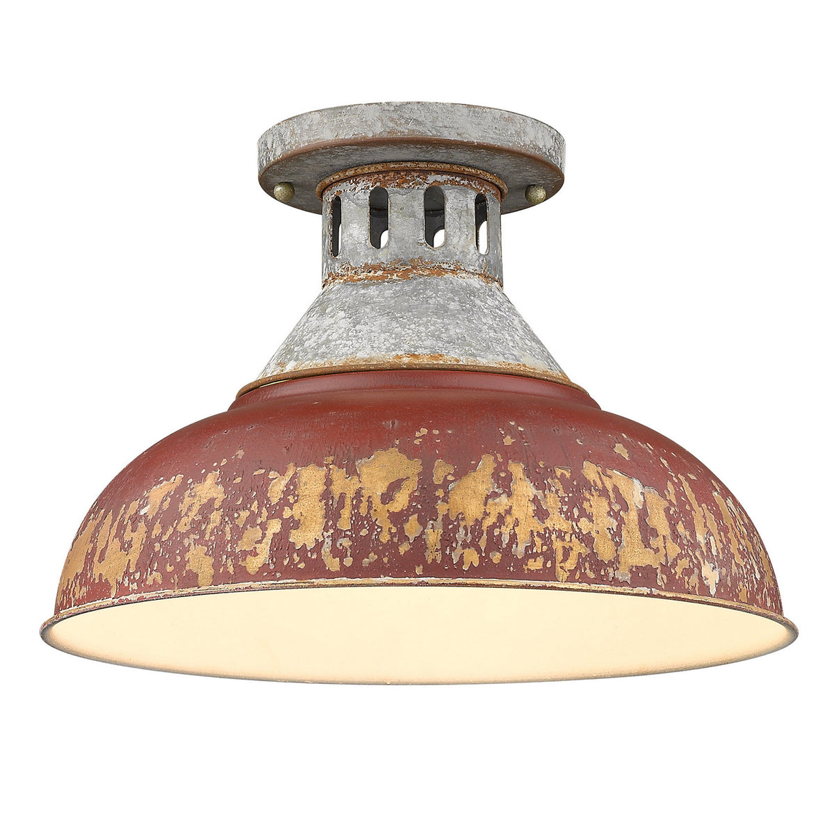 Golden - 0865-SF AGV-RED - One Light Semi-Flush Mount - Kinsley - Aged ...