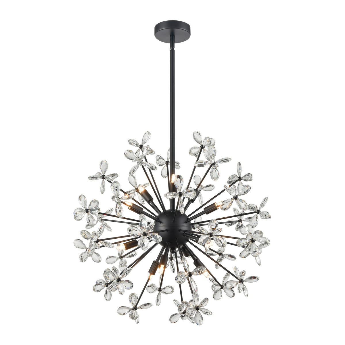 Zeev Lighting - CD10210-12-MBK - 12 Light Pendant - Adelle - Matte ...