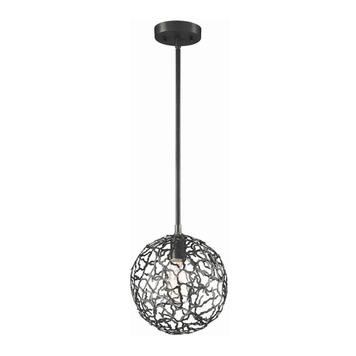 Zeev Lighting - P30037-1-MBK - One Light Pendant - Helios - Matte Black ...
