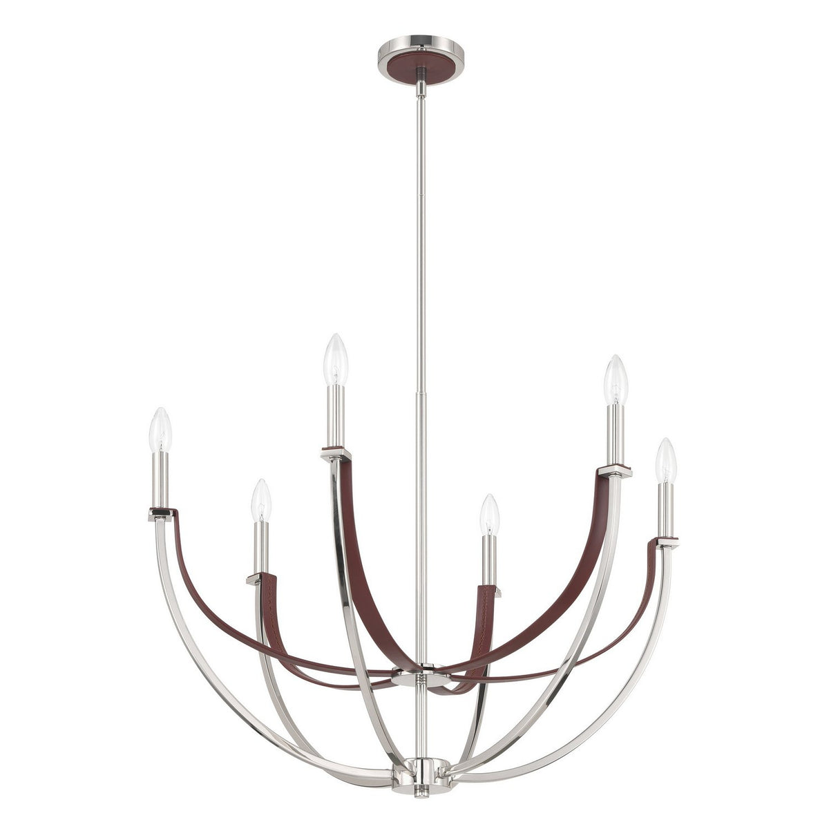 Thesis - 207373A - Six Light Chandelier - Sussex - Polished Nickel ...