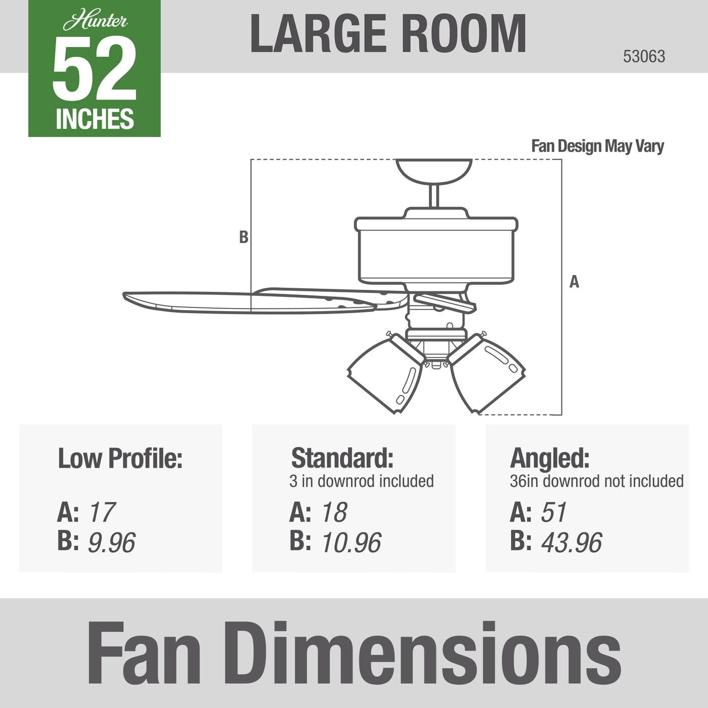Hunter - 53063 - 52 Inches Ceiling Fan - Studio Series - Antique Brass ...