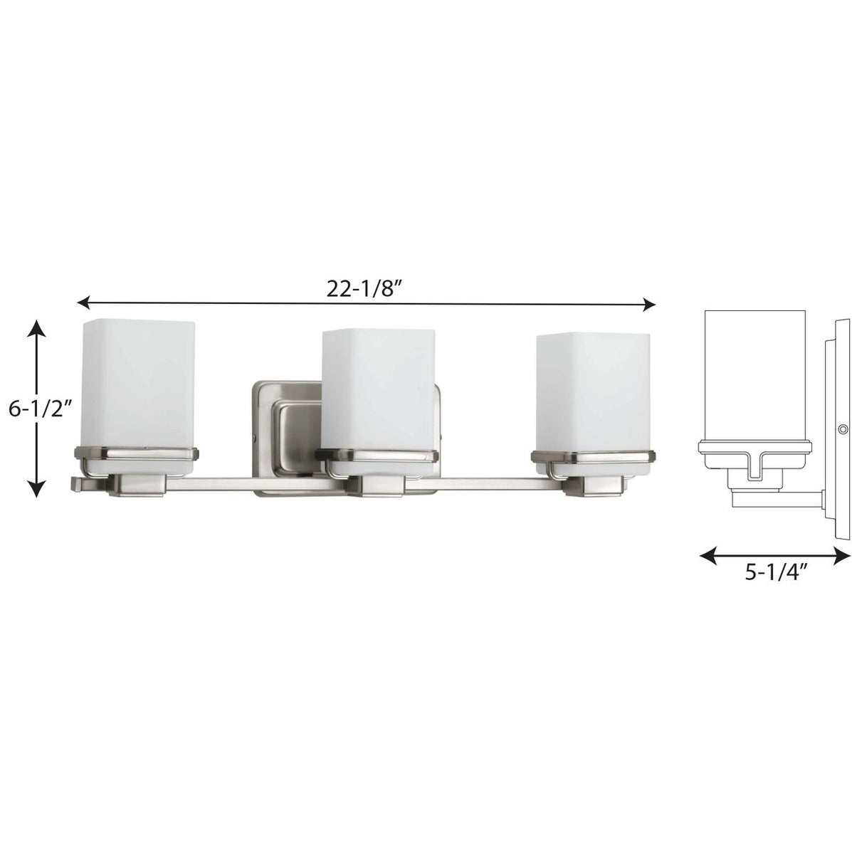 Progress Lighting - P2195-09 - Three Light Bath - Metric - Brushed ...