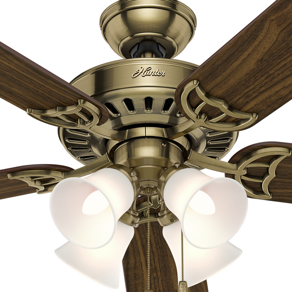 Hunter - 53063 - 52 Inches Ceiling Fan - Studio Series - Antique Brass ...