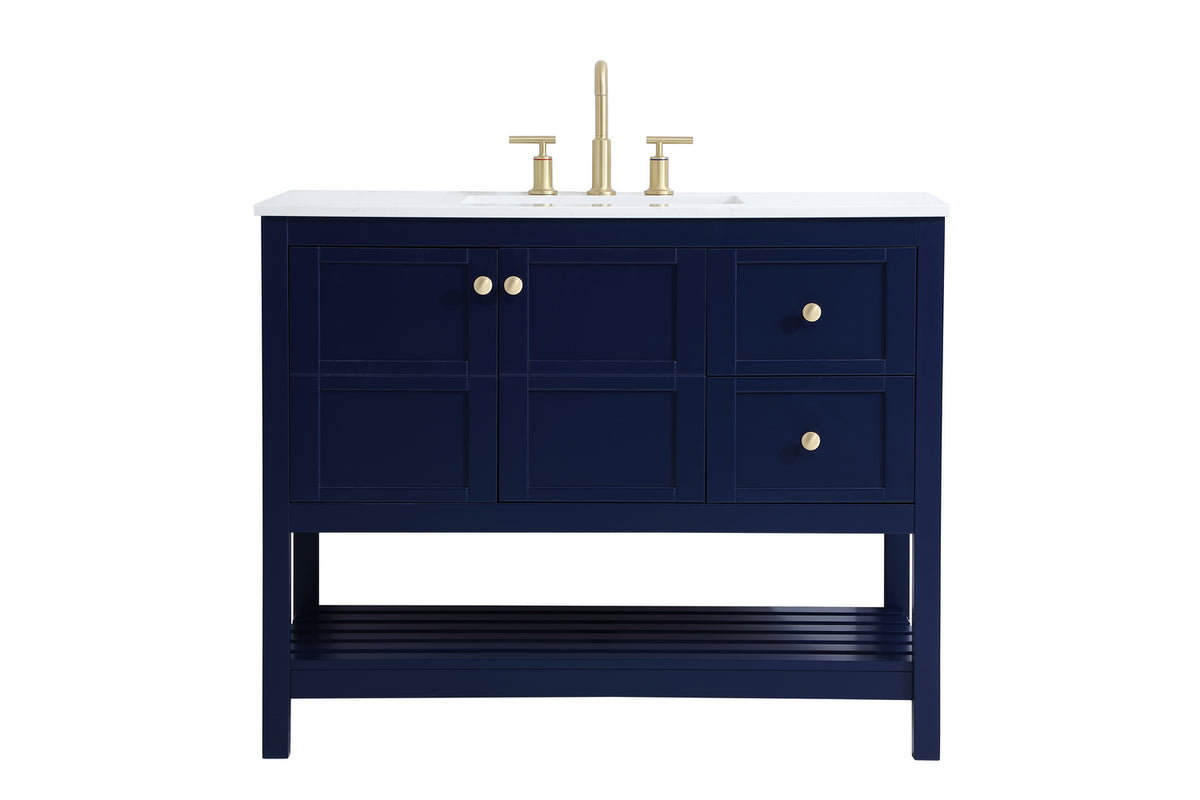 Elegant Lighting - VF16442BL - Single Bathroom Vanity - Theo - Blue ...