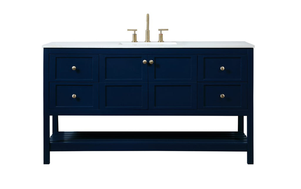 Elegant Lighting - VF16442BL - Single Bathroom Vanity - Theo - Blue ...
