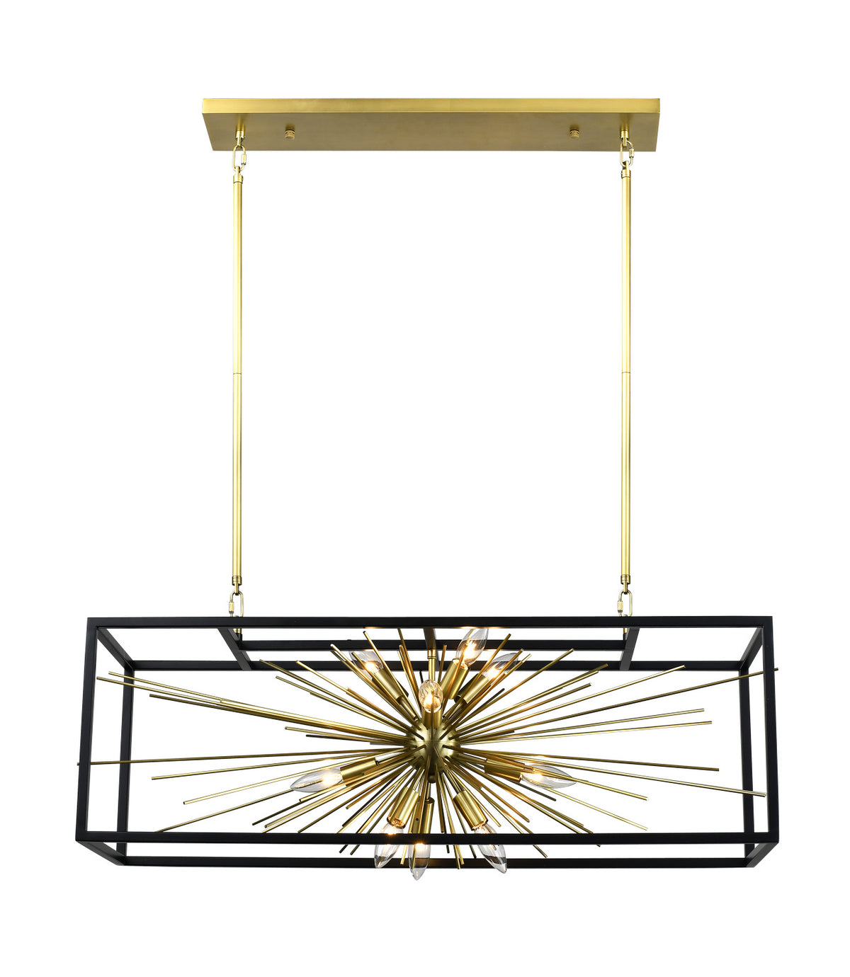 Zeev Lighting - CD10489-10-AGB+MBK - Ten Light Chandelier - Burst ...