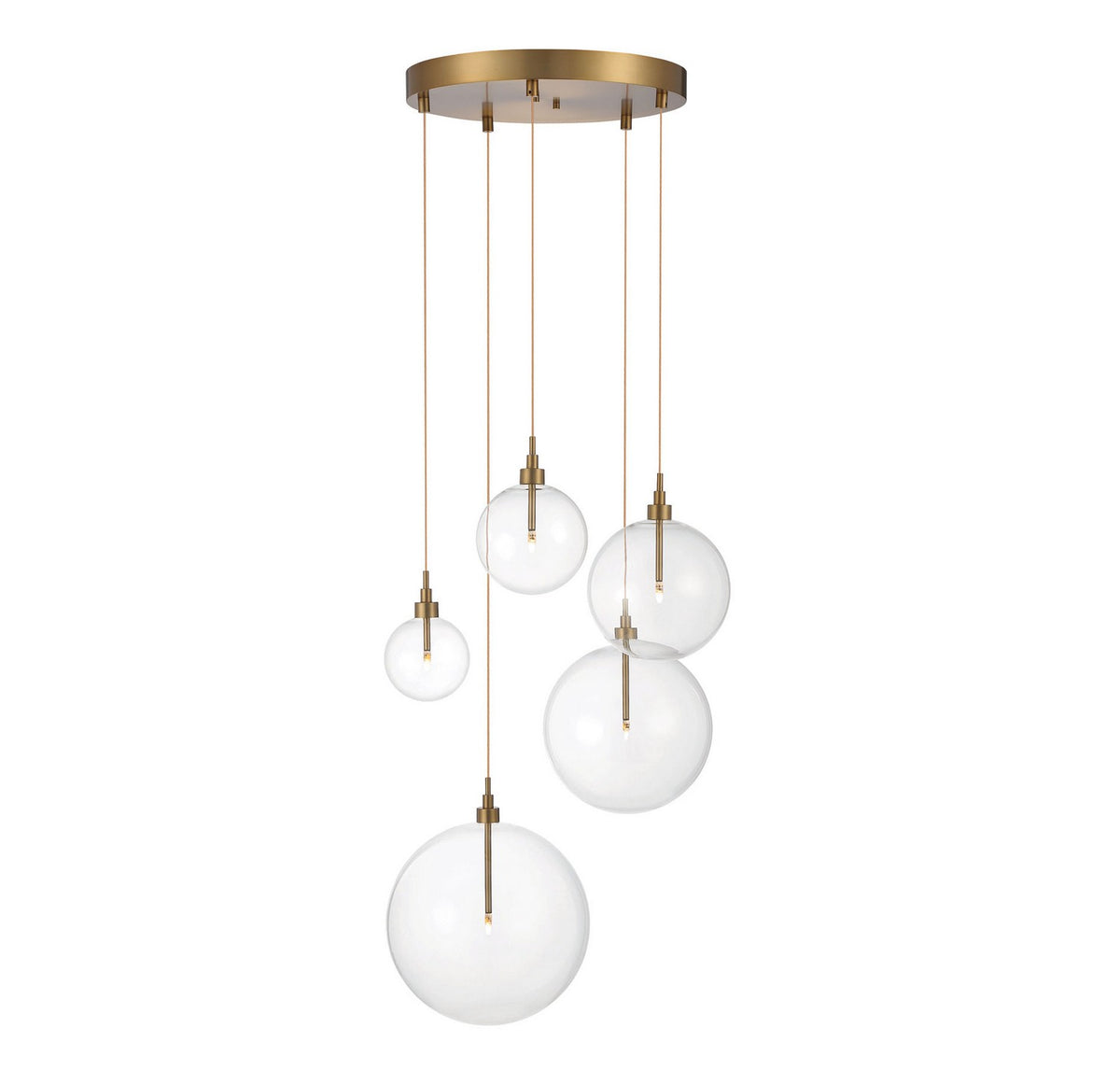 Meridian - M10099NB - LED Pendant - Natural Brass — Lighting Design Store
