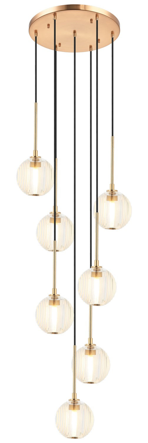 Matteo Lighting - C61607AGCL - Seven Light Pendant - Jemyca - Aged Gold ...